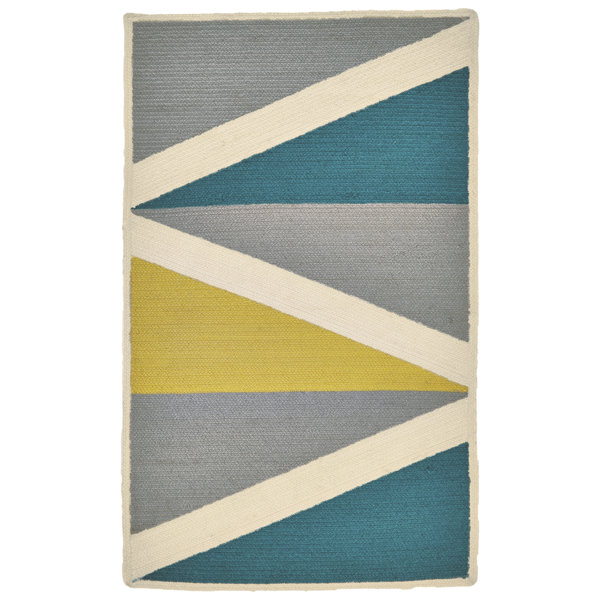 Wrought Studio Carrington Power Loom Blue Curacao Turquoise Indoor ...