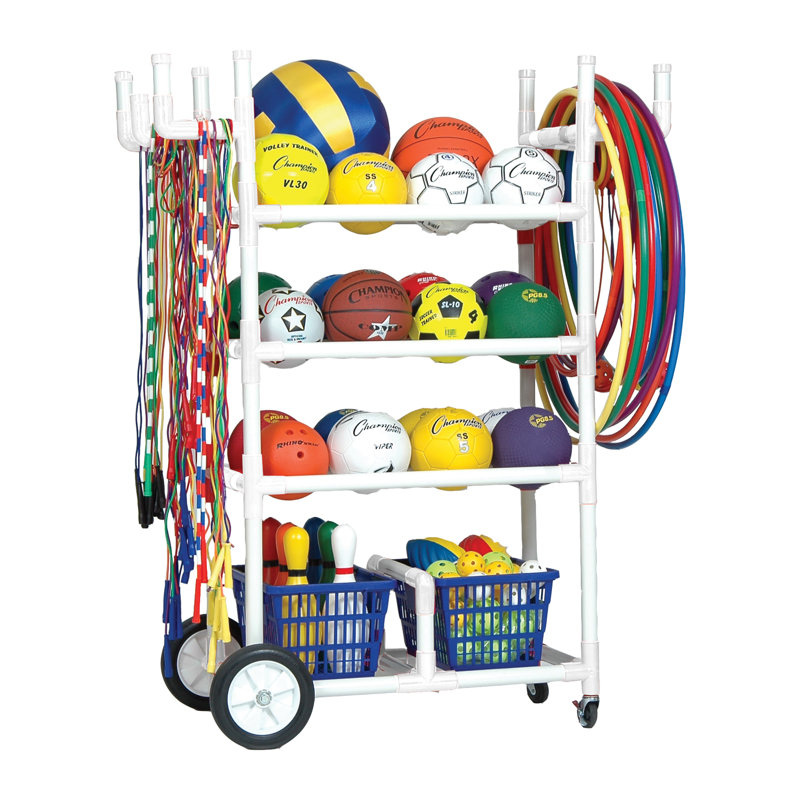 Champion Sports All-Terrain Heavy-Duty Cart Freestanding Sports Rack ...
