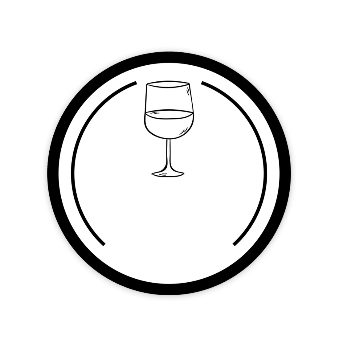 Koyal Wholesale Round Vinyl Drink Stickers, Line Wine Glass Design ...