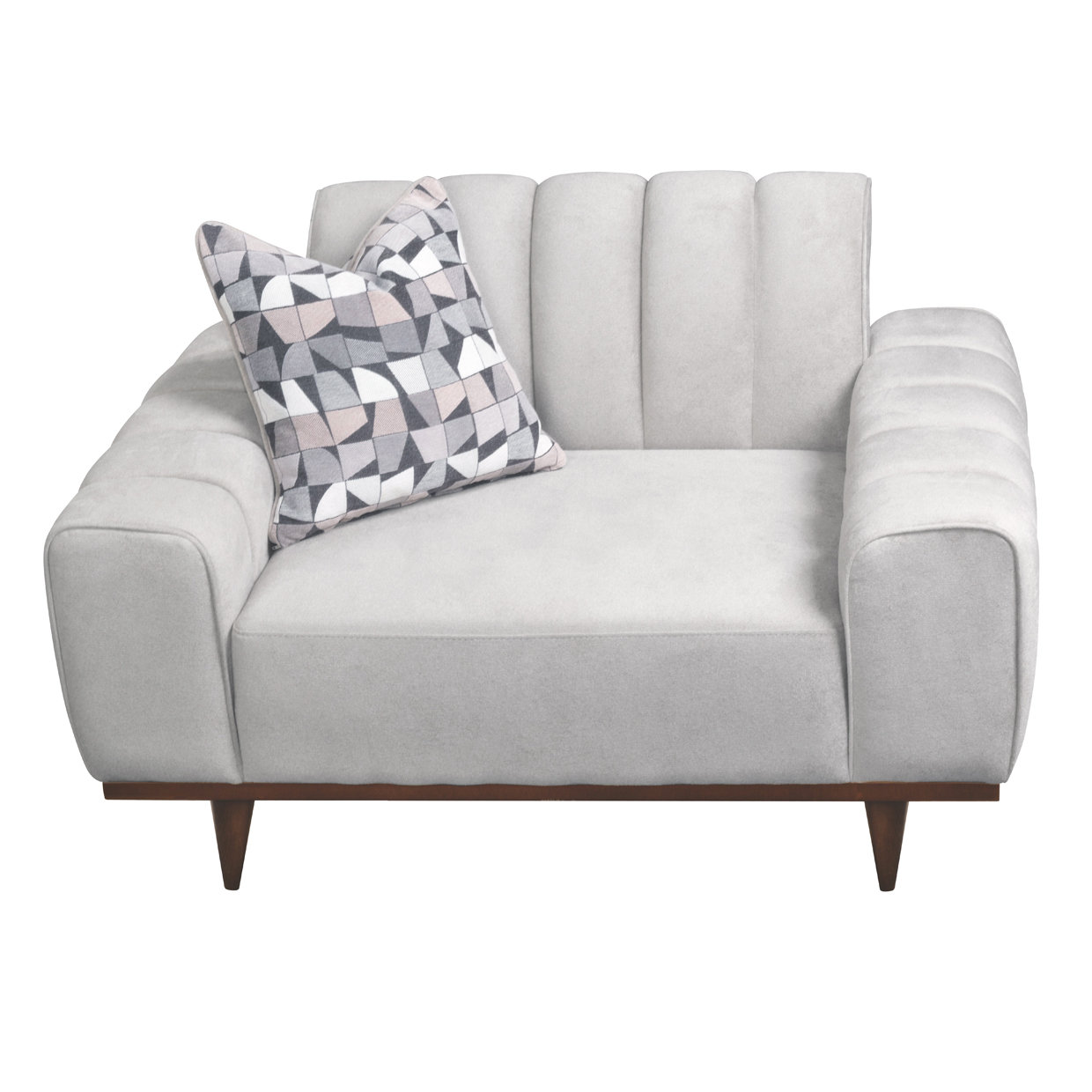 Michael Amini Balboa Chair and a Half - Shell Gray/Warm Walnut | Wayfair