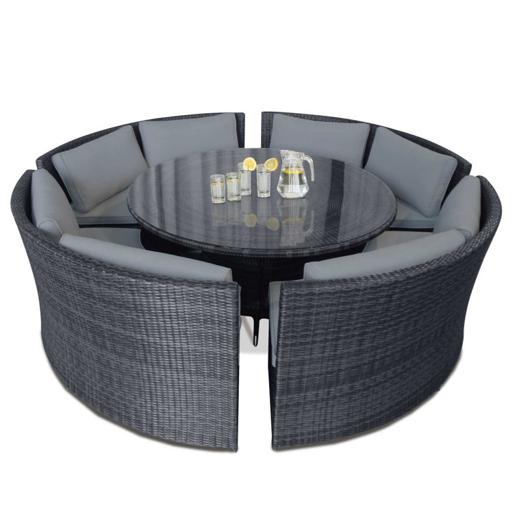 Dakota Fields Macclenny Round Rattan Sofa Dining Set | Wayfair.co.uk