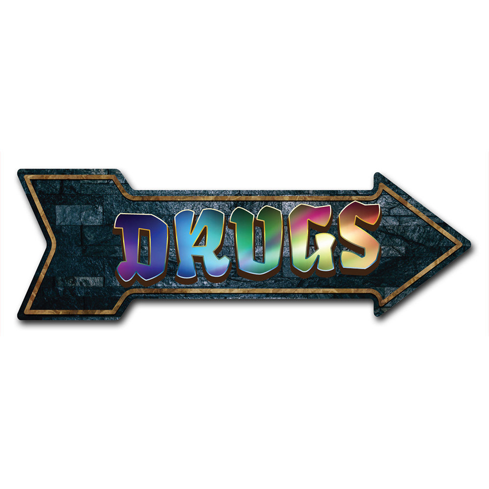 SignMission Decal-999886_Drugs Arrow Decal Funny Home Décor 24" Wide ...