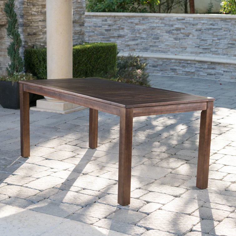 Winston Porter Bronius Acacia Outdoor Dining Table & Reviews | Wayfair