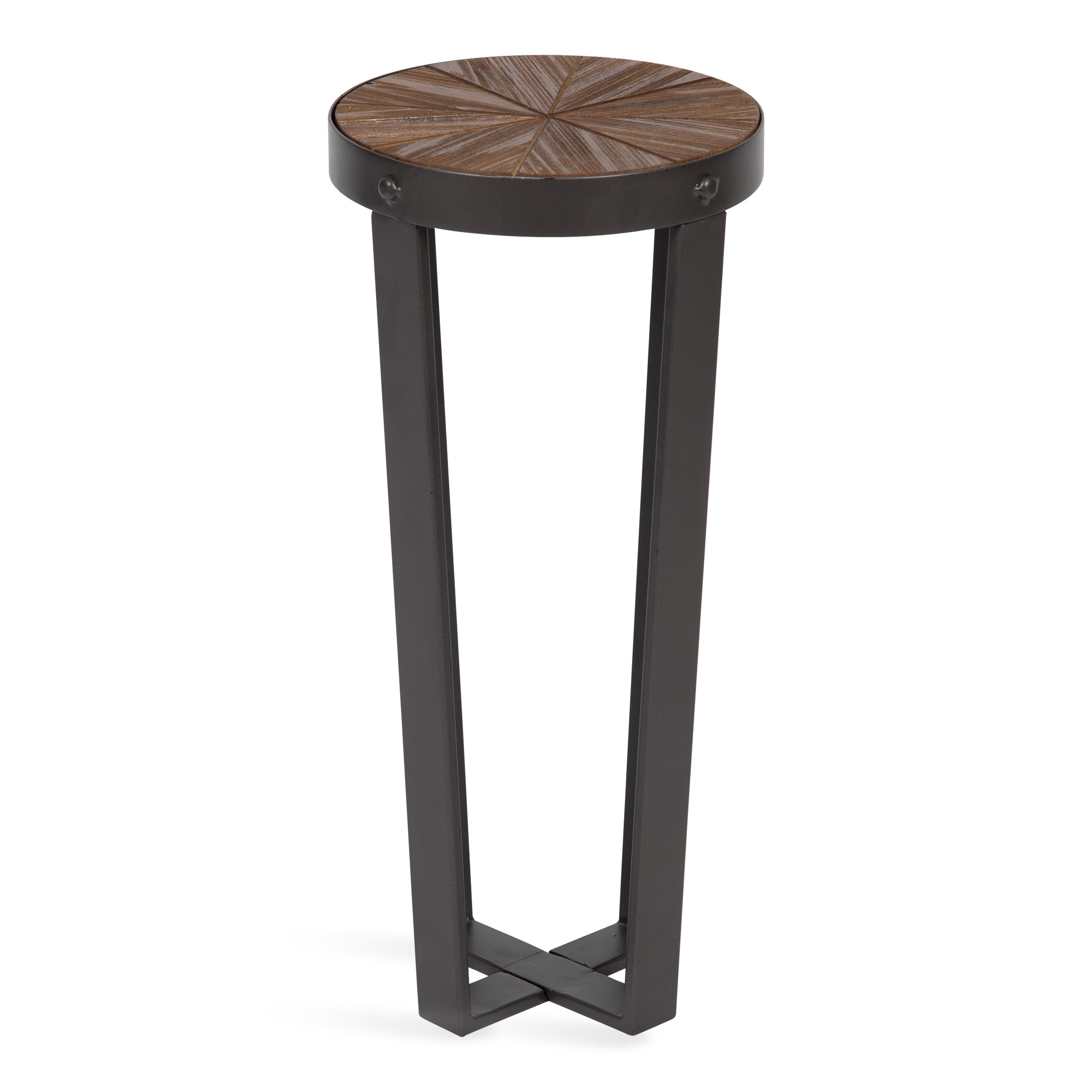 17 Stories 22'' Tall Solid Wood Cross Legs End Table | Wayfair
