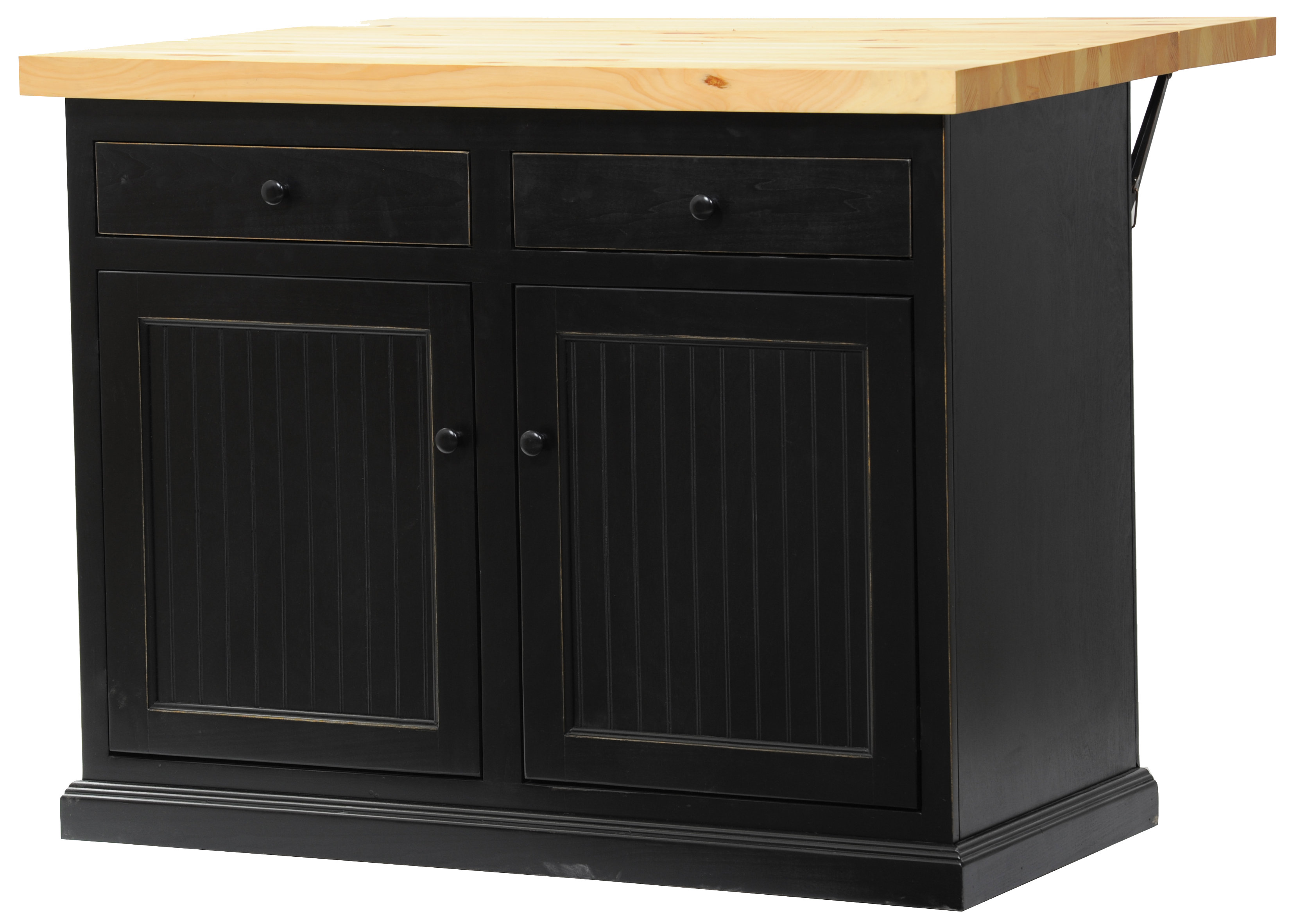 August Grove® Averill 48'' Wide Rolling Kitchen Island with Solid Wood ...