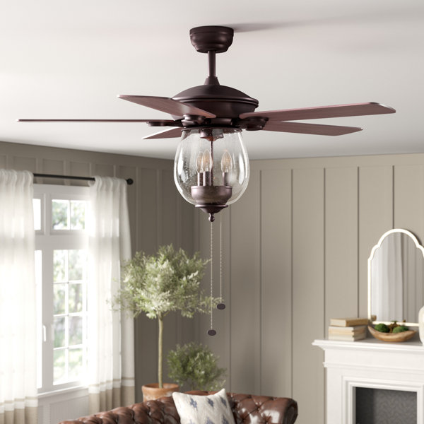 Red Barrel Studio® 52'' Baldy 5 - Blade Ceiling Fan with Light Kit ...