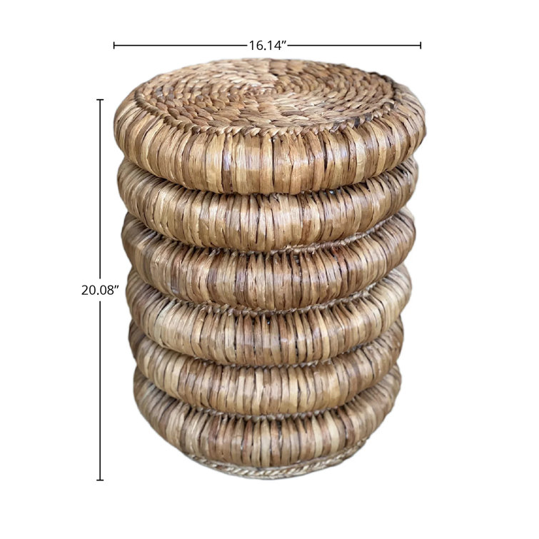 Woven Sol Side Table In Water Hyacinth | Perigold