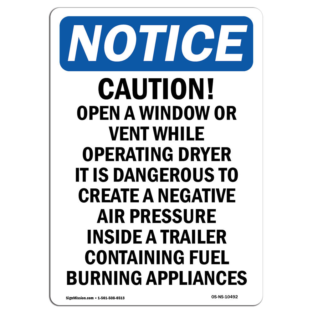 SignMission Osha Notice - Caution Open A Window or Vent Sign | Wayfair