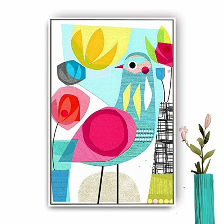 IDEA4WALL Framed Canvas Wall Art For Living Room, Bedroom Abstract Bird ...