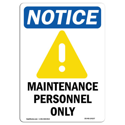 SignMission Maintenance Personnel Only Sign with Symbol | Wayfair