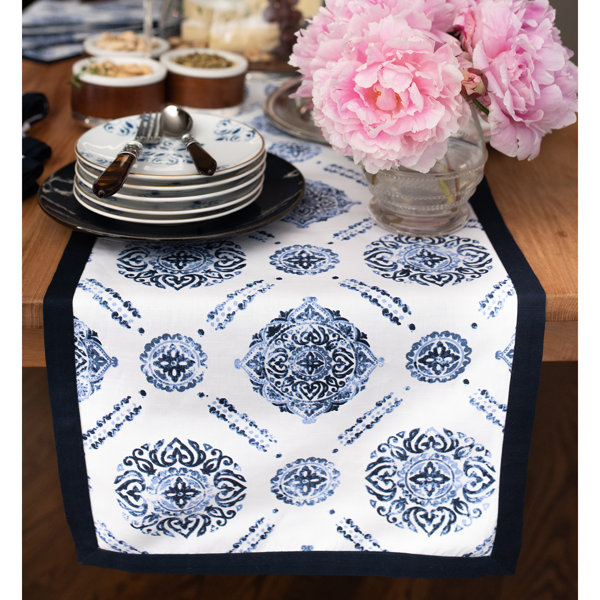 Solino Home Provence Motif Print Cotton Linen Table Runner | Wayfair