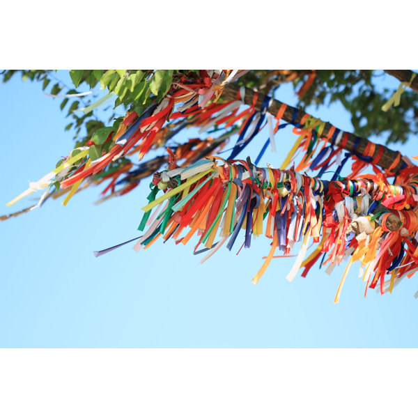 Ebern Designs Tree Decorated Coloured Tape by Kornyeyeva - Wrapped ...