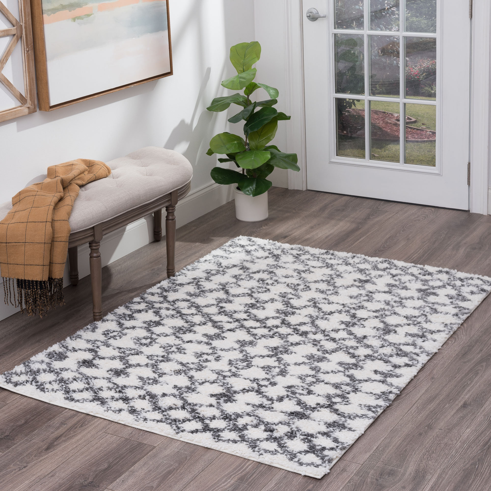 Union Rustic Sisson Performance White Rug & Reviews | Wayfair
