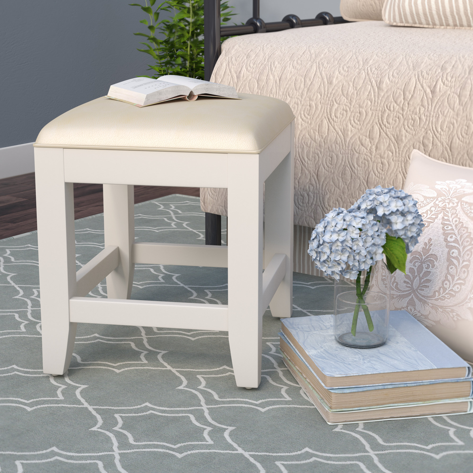 Lark Manor Stesha 19'' Tall Vanity Stool & Reviews | Wayfair