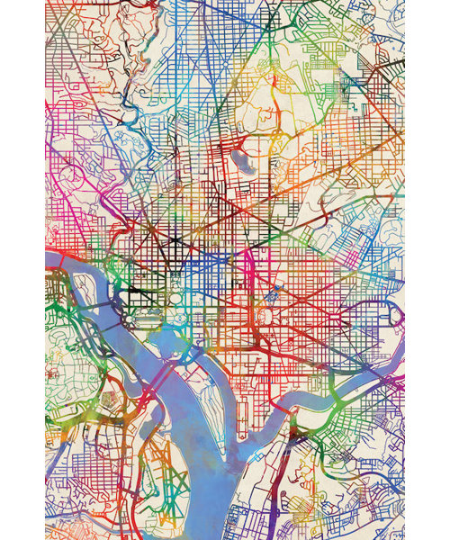 East Urban Home Urban Rainbow Street Map Series: Washington, D.C., USA ...