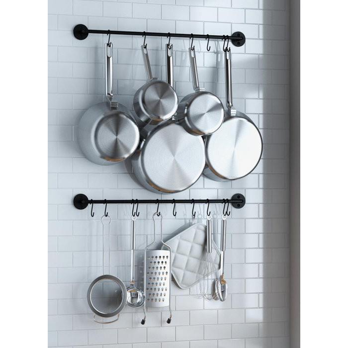Prep & Savour Wall Mounted Pot Rack & Reviews | Wayfair