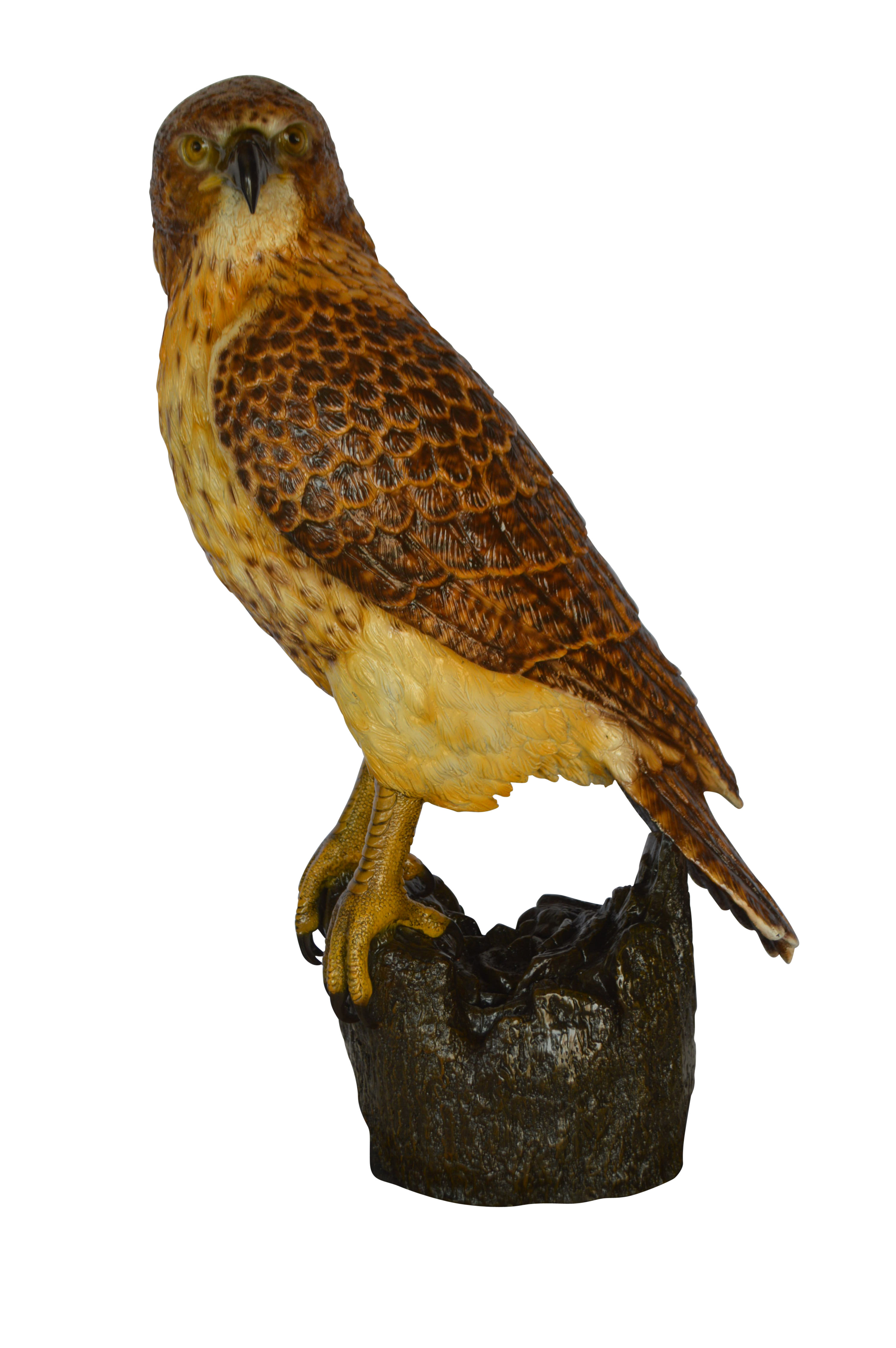 Millwood Pines Pataskala Hawk Standing on Stump on Marble Statue | Wayfair