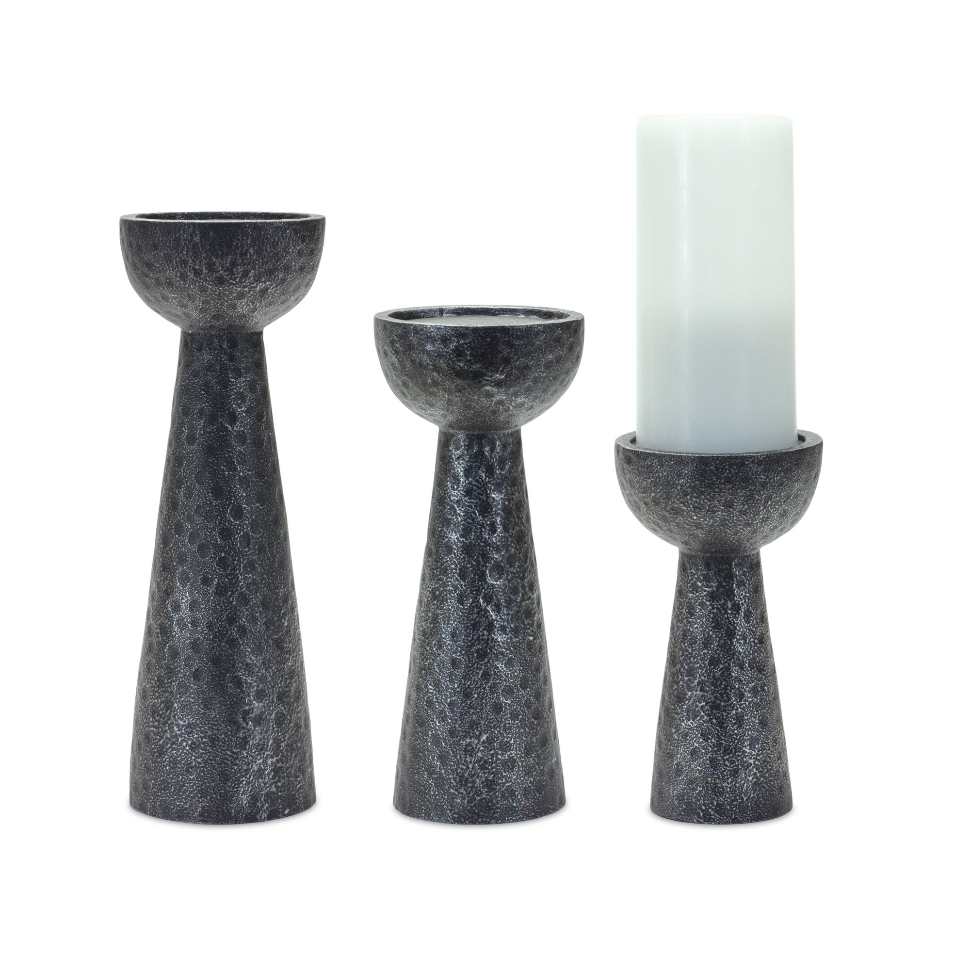 Dakota Fields 3 Piece Polyresin Tabletop Candlestick Set | Wayfair