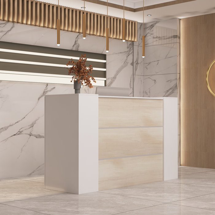 Ebern Designs Danzo 1 Rectangular Wood Reception Desk | Wayfair