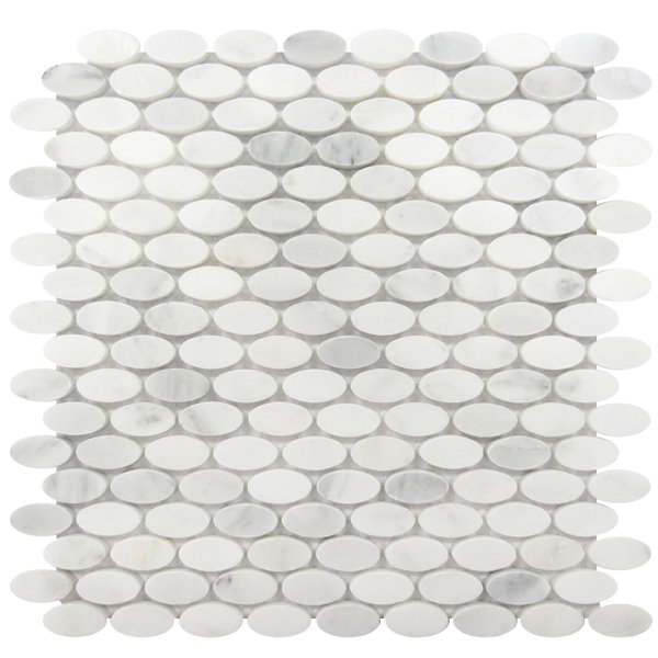 Bloom Stone 1" x 1" Marble Penny Round Mosaic Wall & Floor Tile | Wayfair