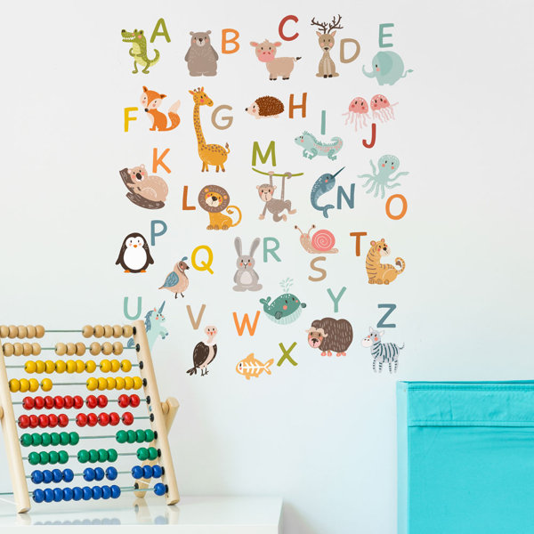 Stickerscape Illustrated Animals Alphabet Wall Sticker & Reviews ...