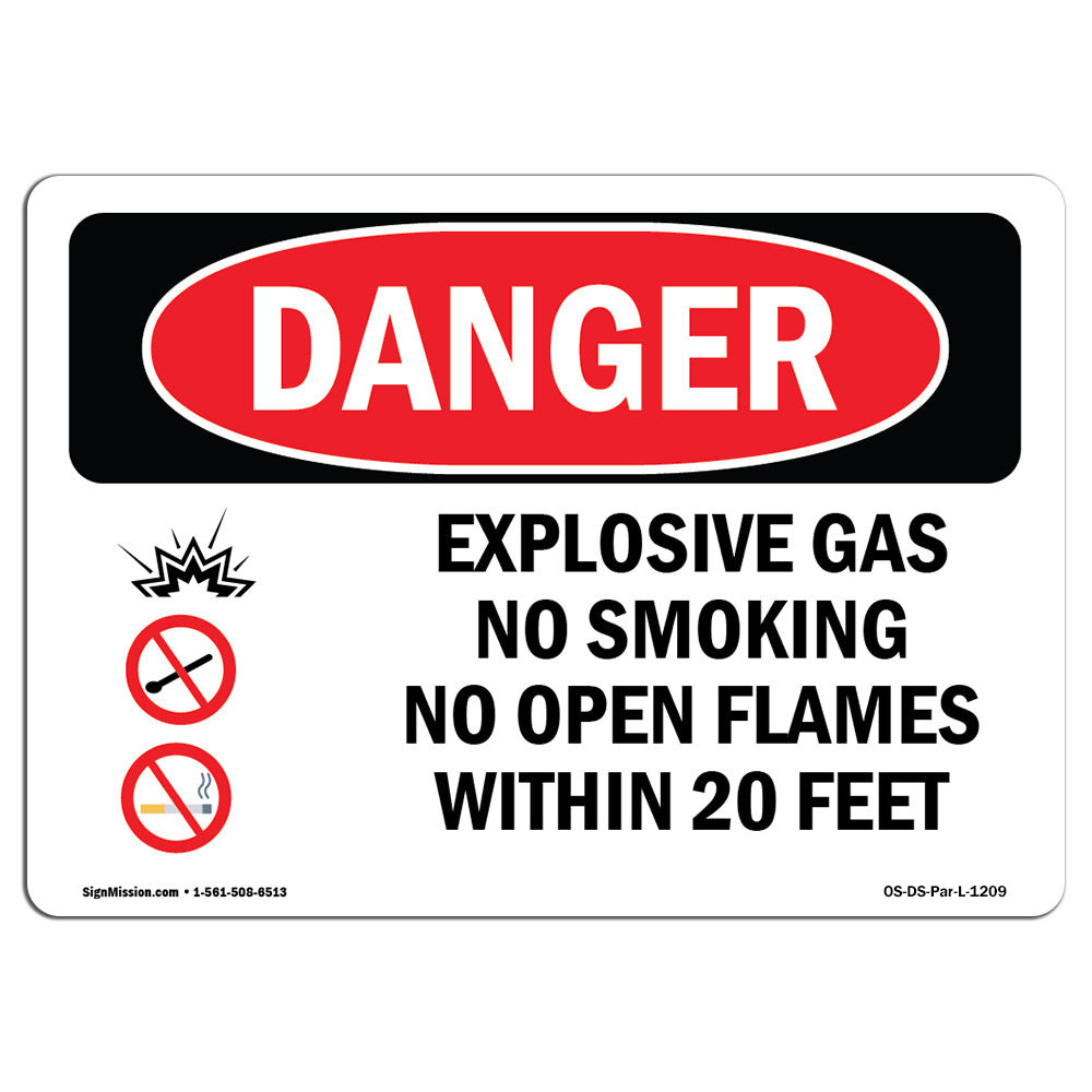 SignMission Explosive Gas No Smoking Within 20 Feet Sign | Wayfair