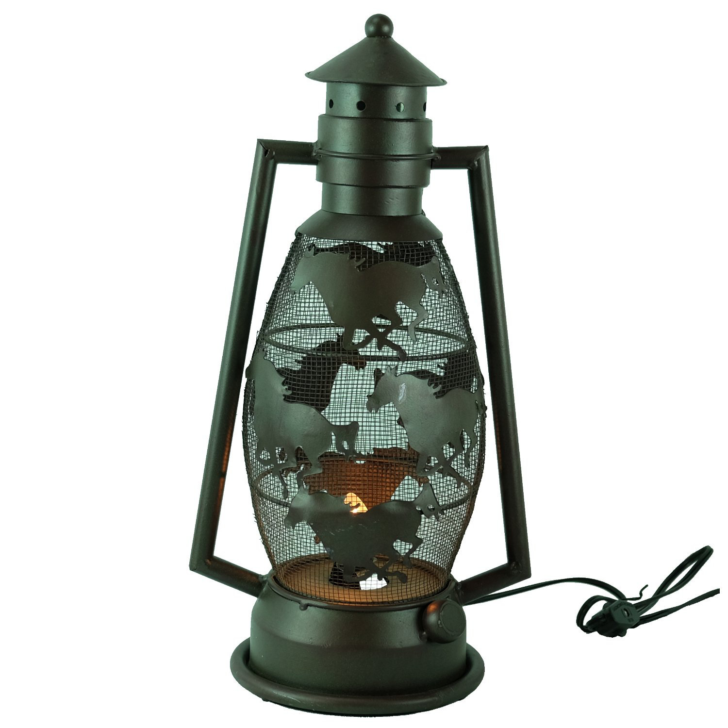 Millwood Pines Bagley Western Metal Star Mesh Plug-in Indoor Lantern ...