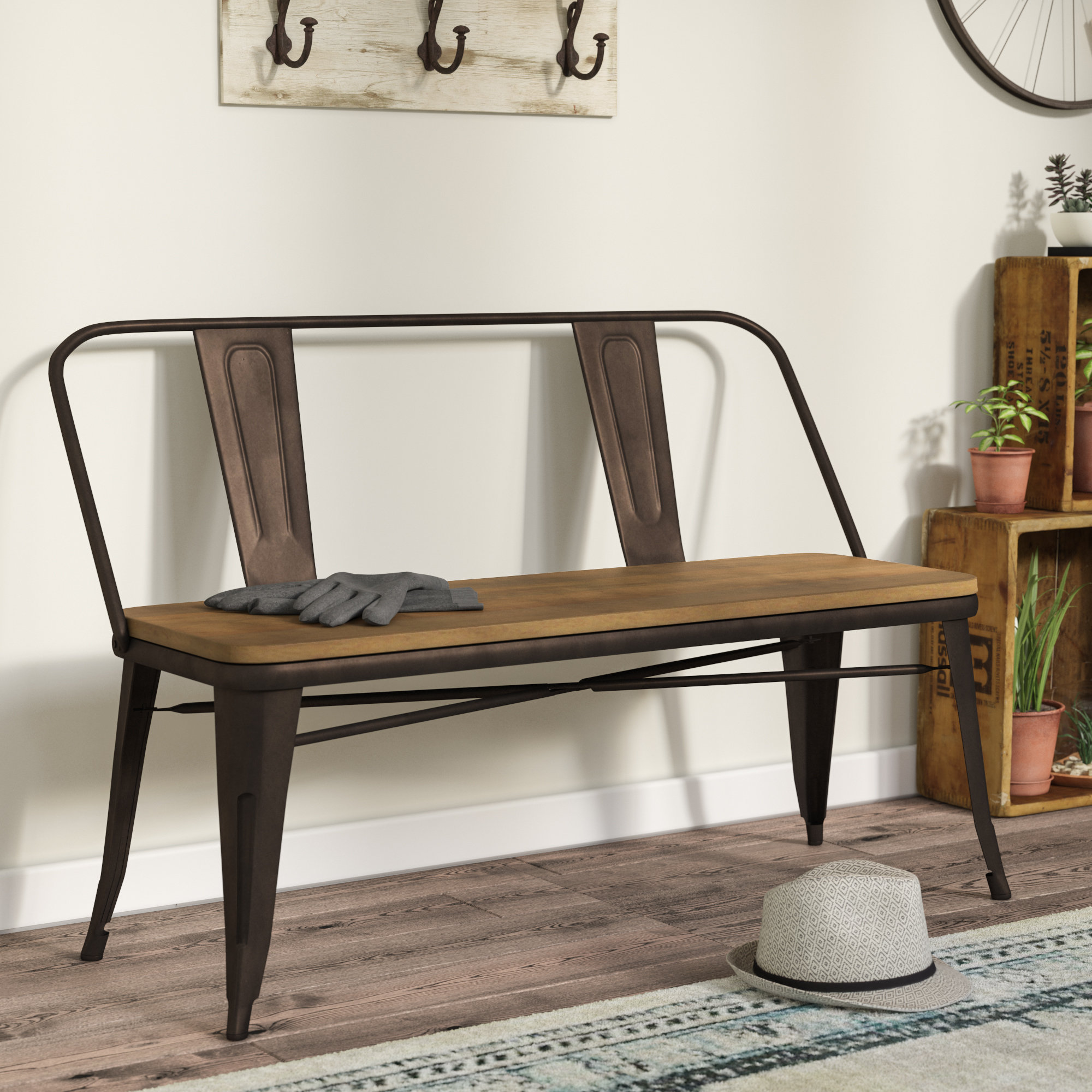 Williston Forge Rische Steel Bench & Reviews | Wayfair