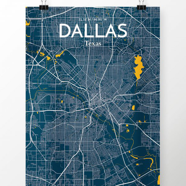 OurPoster.com Dallas City Map - Panoramic Graphic Art | Wayfair