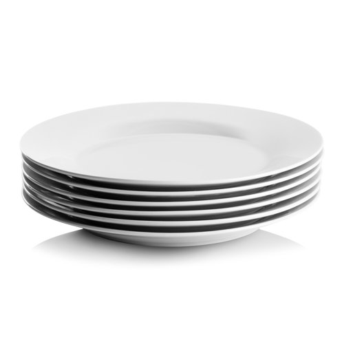 Ten Strawberry Street Simply White 10.5" Round Dinner Plate, Set Of 6 ...