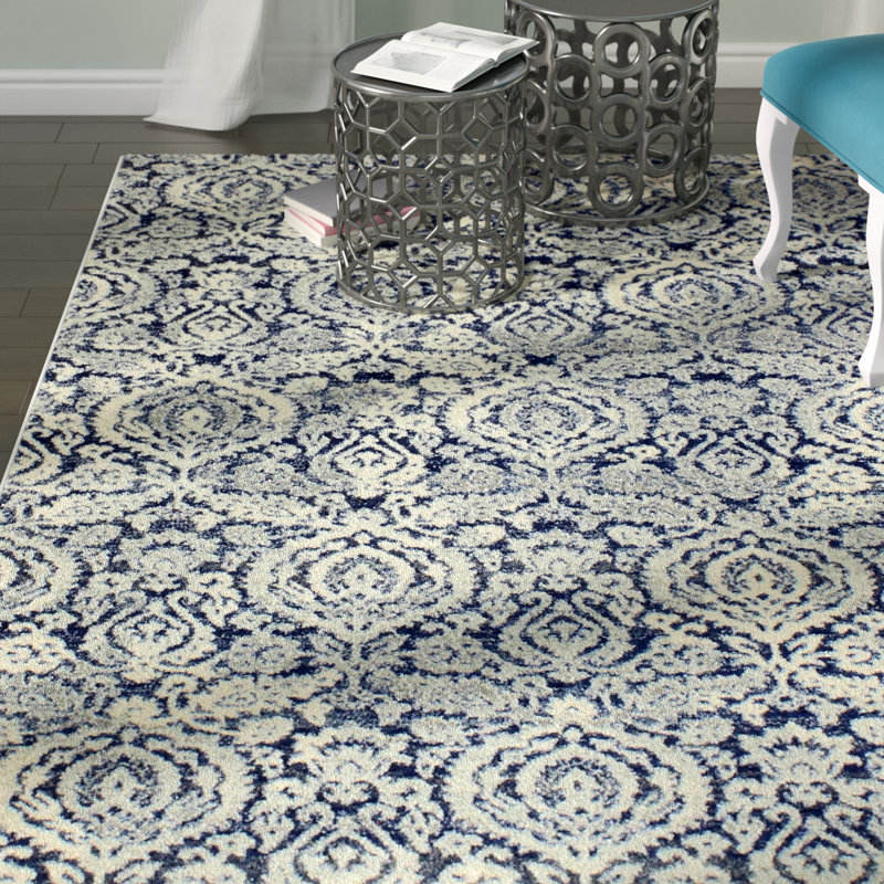 Rosdorf Park Bodell Dark Blue Area Rug & Reviews | Wayfair