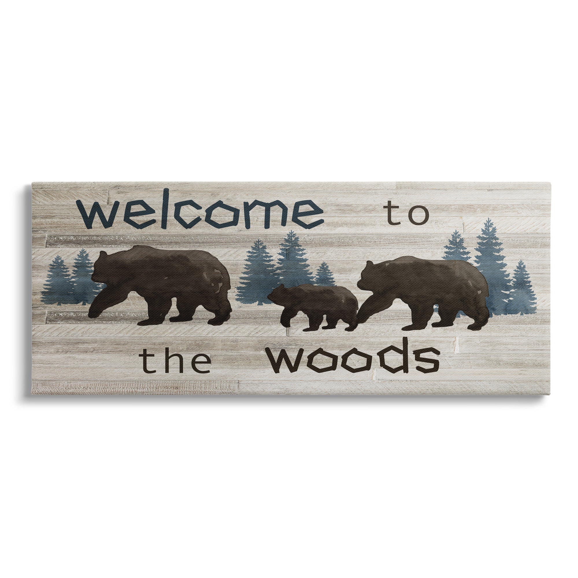 Stupell Industries Welcome To Wood Rustic Bears Forest Design by ...