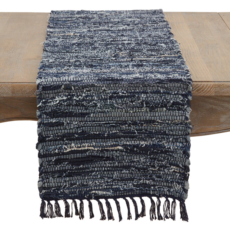 Union Rustic Orta Distressed Denim Table Runner & Reviews | Wayfair.ca