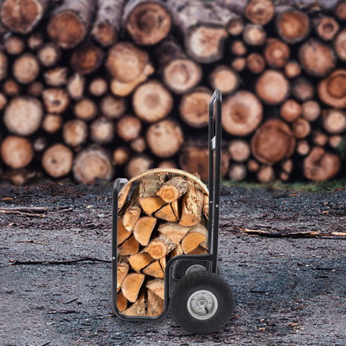 YYBUSHER Firewood Log Cart Carrier Wood Dolly Mover Holder | Wayfair