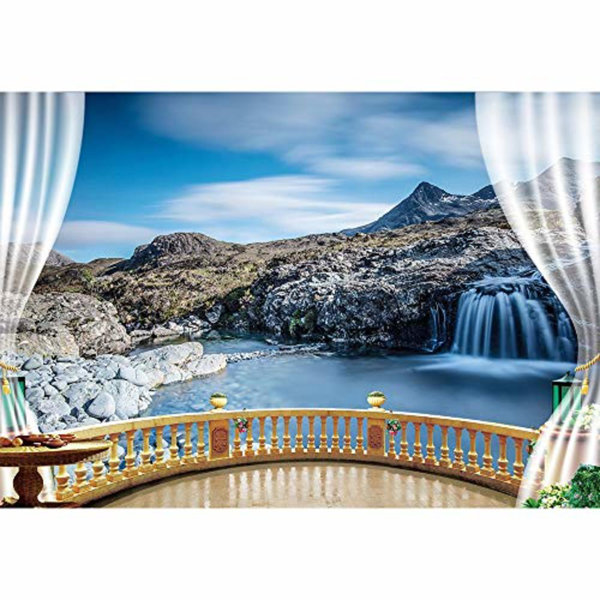 IDEA4WALL Natural View from Fake Balcony Wall Mural | Wayfair