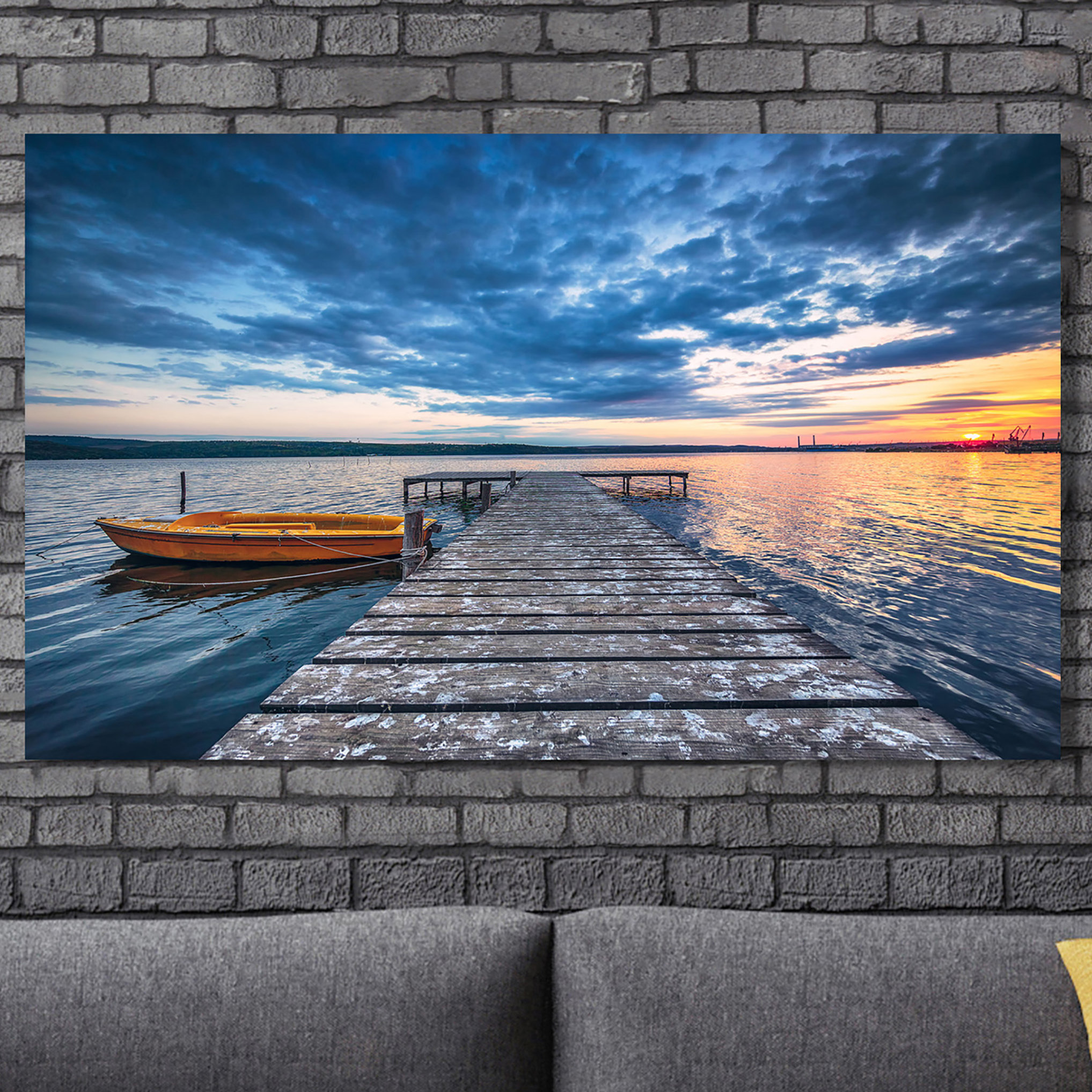 Highland Dunes Small Dock And Boat 1 - Wrapped Canvas Photograph | Wayfair
