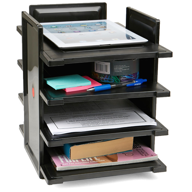 Mind Reader 4 Tier Desktop Document and Folder Tray Organizer | Wayfair