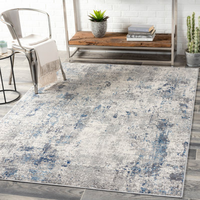 17 Stories Morella Power Loom Gray Rug & Reviews | Wayfair