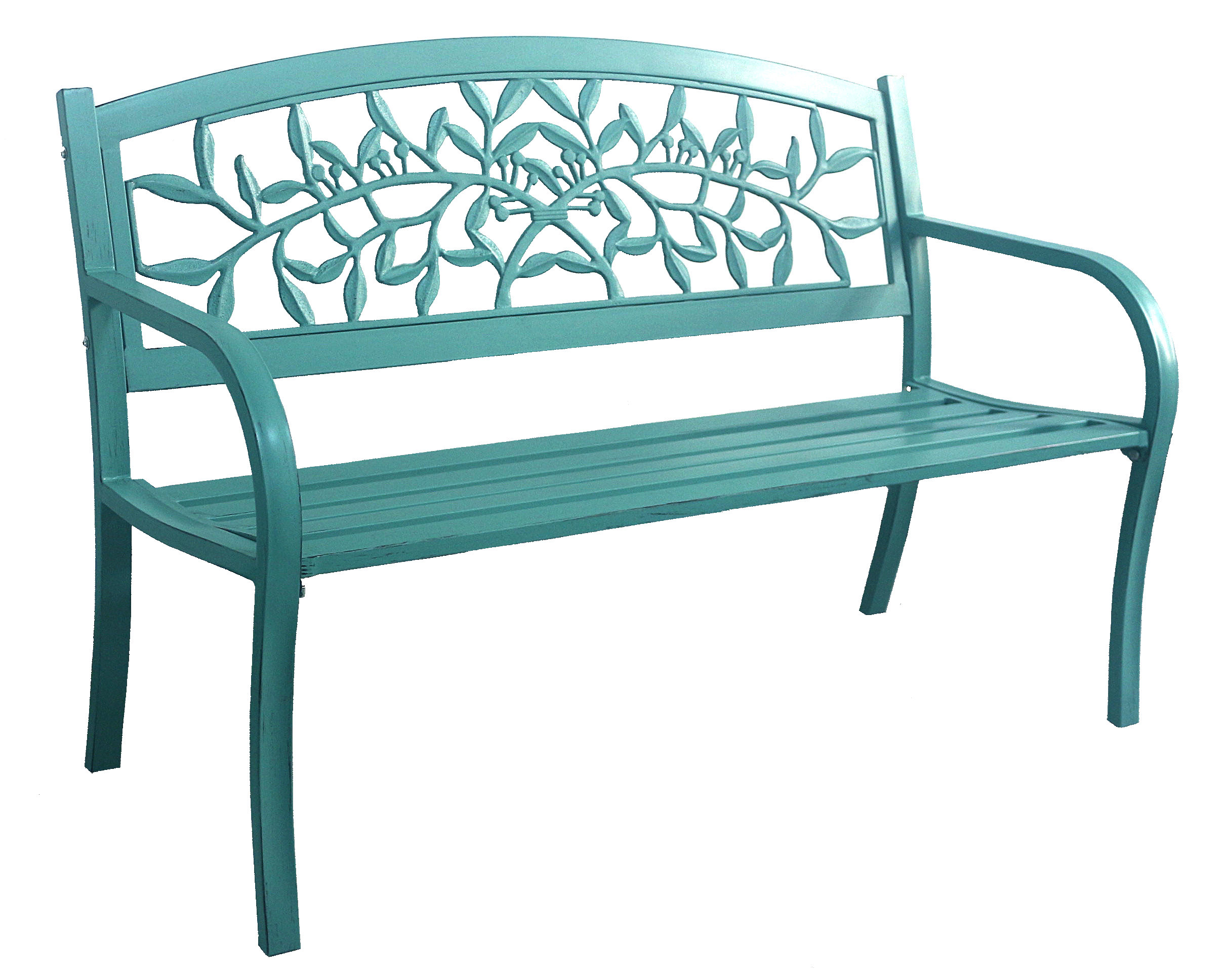 Red Barrel Studio® Sherice Spring Leaves Steel Garden Bench | Wayfair
