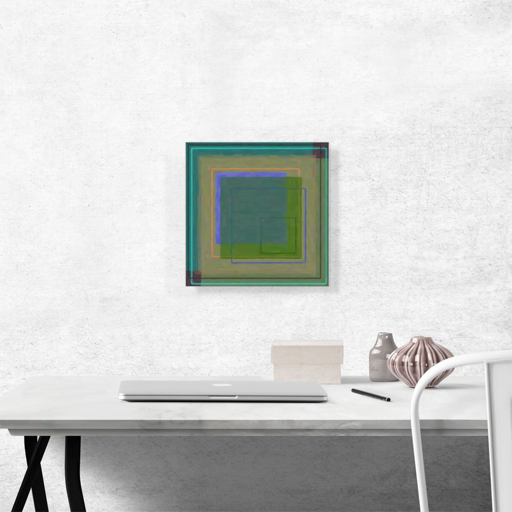 ARTCANVAS Mid-Century Modern Muddy Windows Green - Wrapped Canvas ...