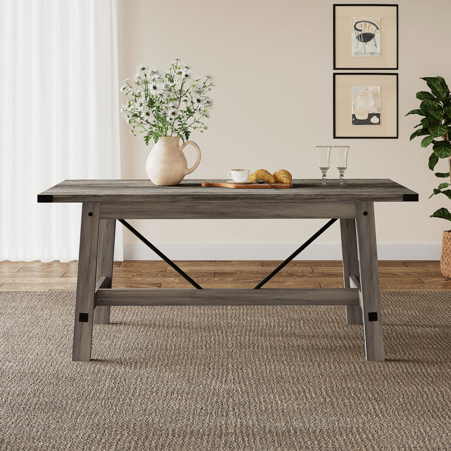 Gracie Oaks Lukey 67.7'' Dining Table | Wayfair