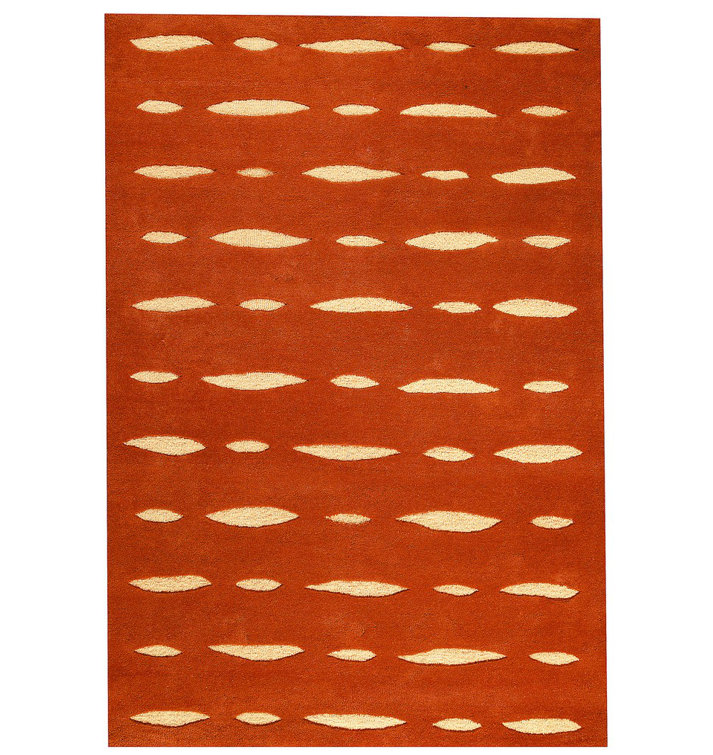 Latitude Run® Handmade Tufted Wool Orange Area Rug & Reviews | Wayfair