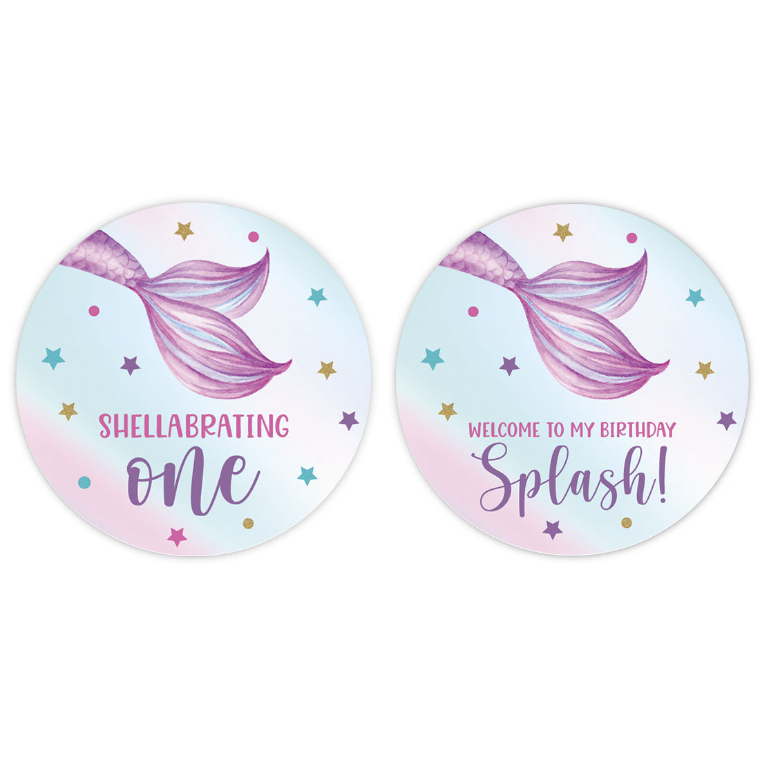 Koyal Wholesale 2" Birthday Mermaid Round Cupcake Toppers DIY ...