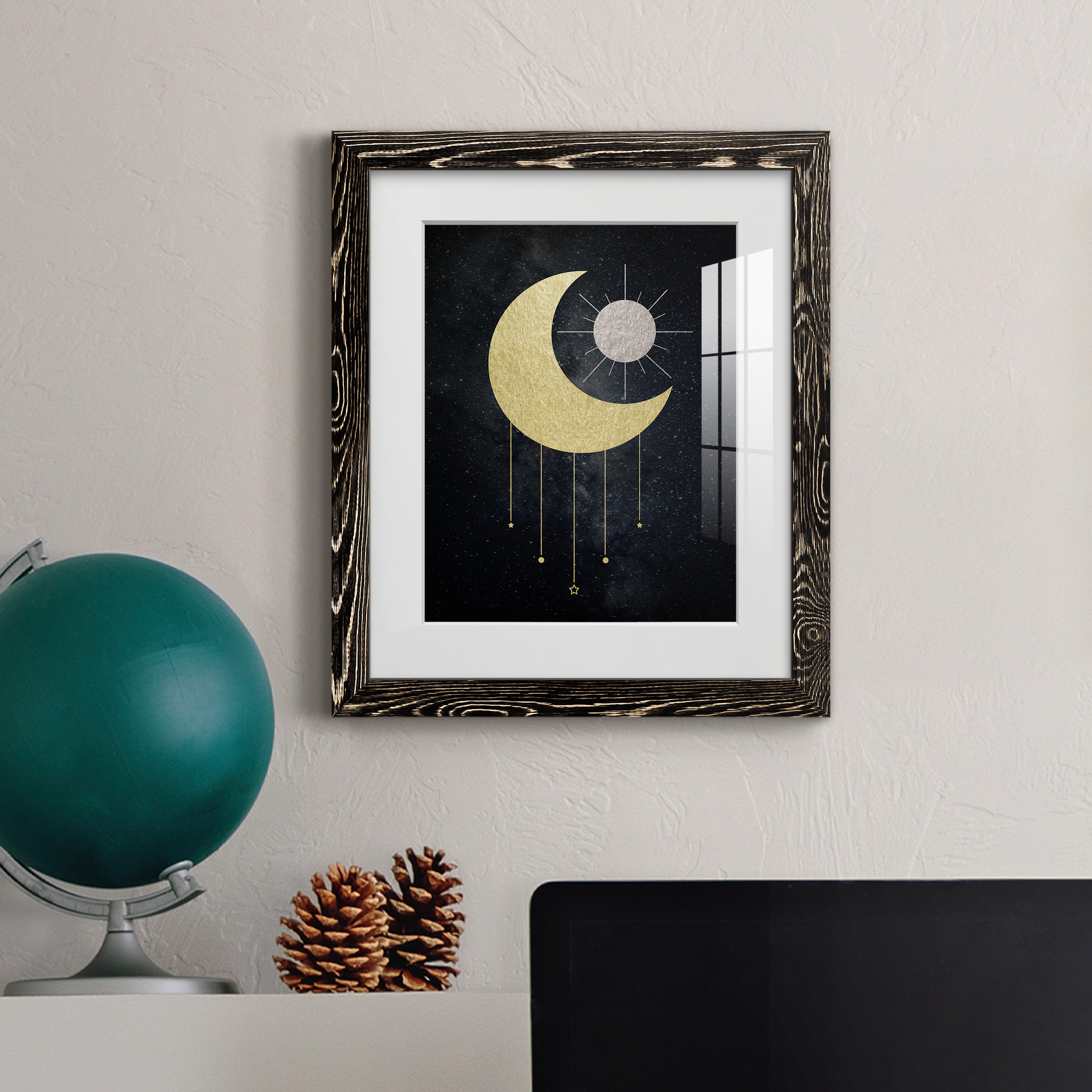 Mercer41 Jeweled Moon - Picture Frame Graphic Art | Wayfair