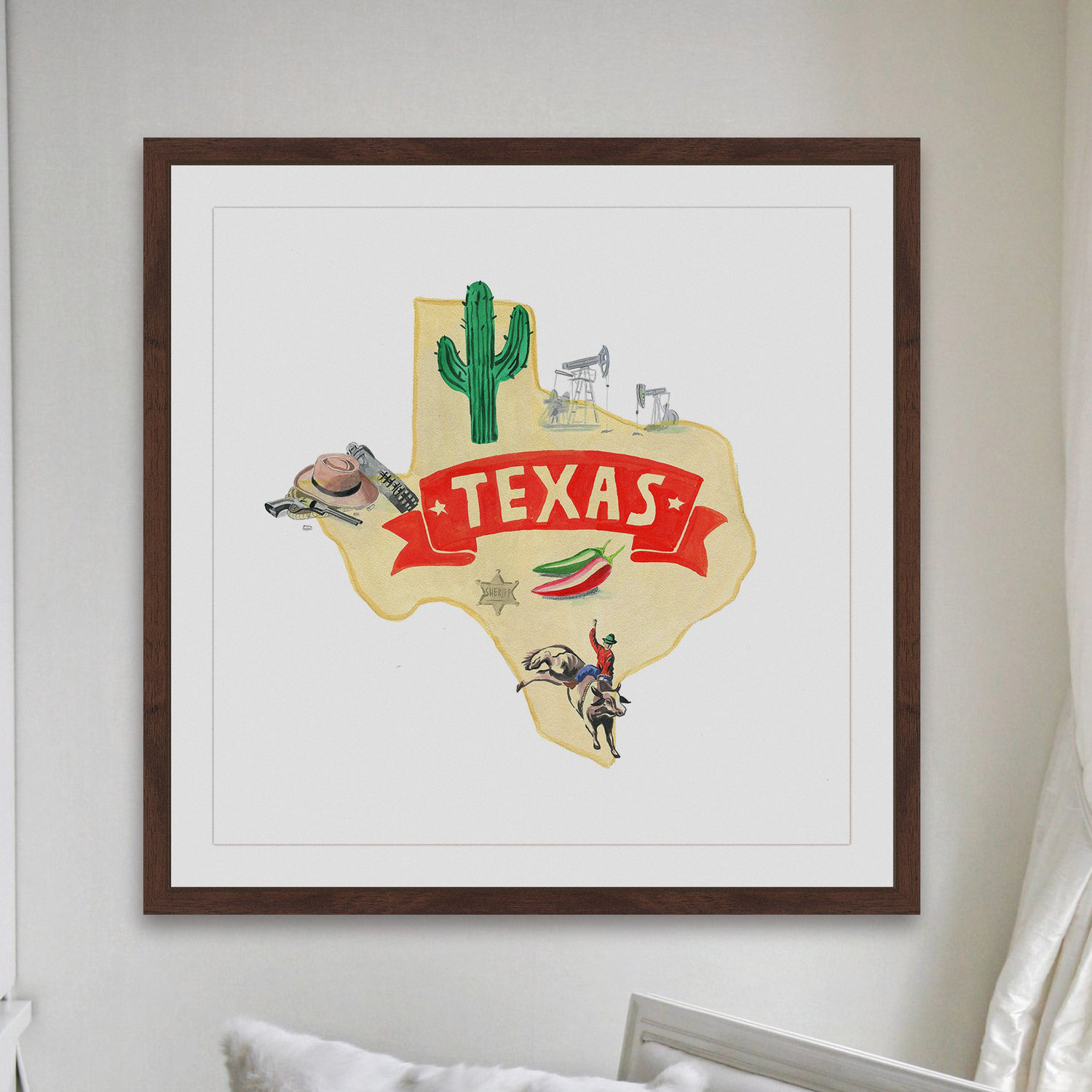 Marmont Hill Bold Red Texas - Picture Frame Print | Wayfair