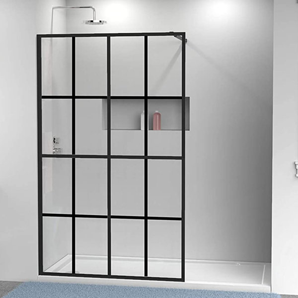 APERIL 34" X 72" Frame Fixed Glass Panel Shower Door | Wayfair