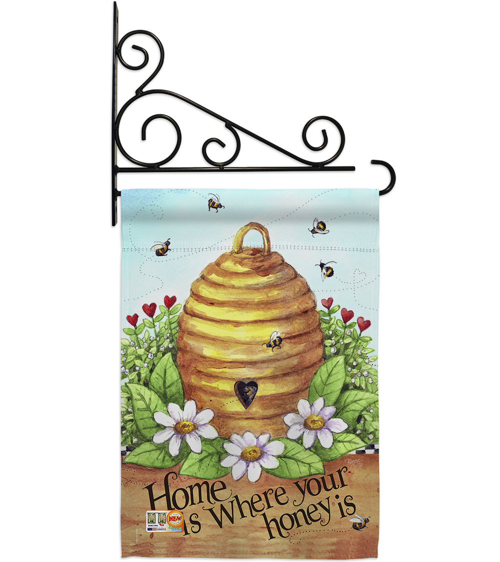 Breeze Decor Bee Hive Home 2-Sided Polyester 19 x 13 in. Flag Set | Wayfair
