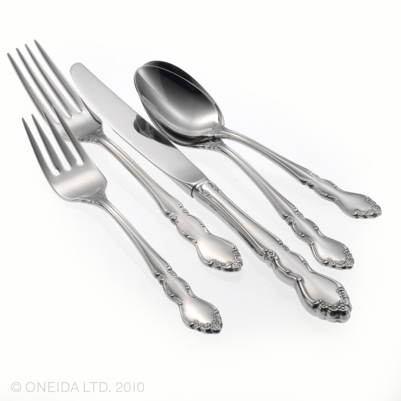Oneida Dover 5 Piece 18/10 Stainless Steel Flatware Set, Service for 1 ...