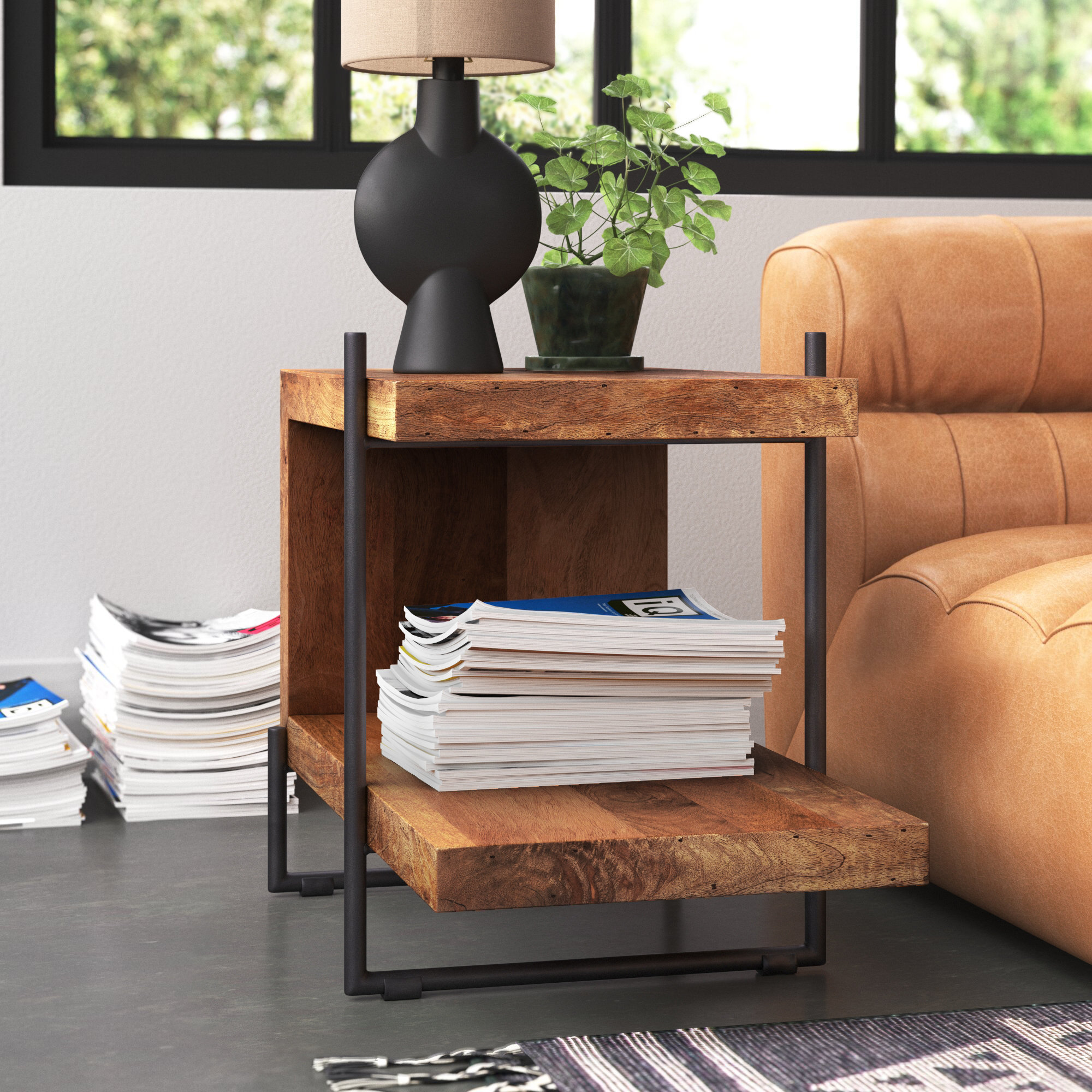 Trent Austin Design® Easterwood 22.5'' Tall Solid Wood Sled End Table ...