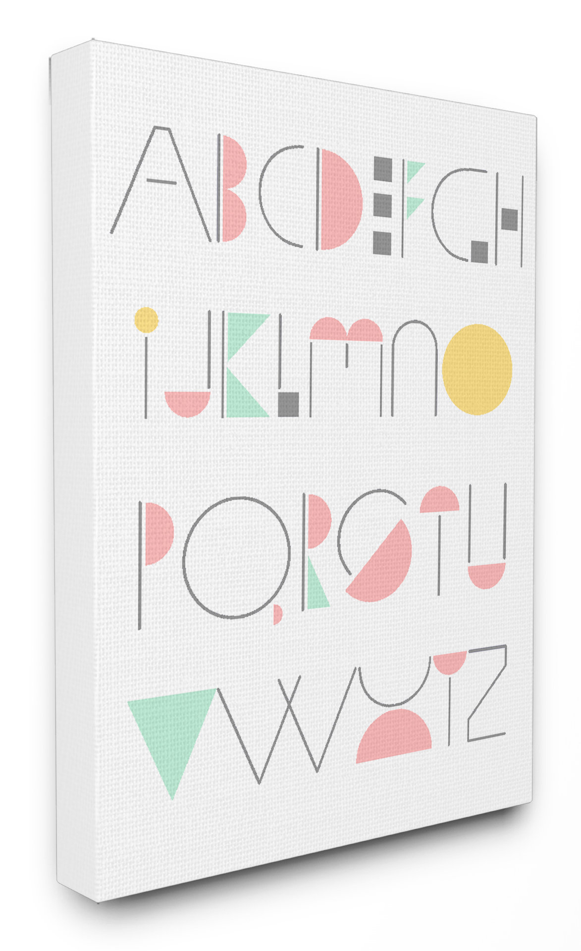 Stupell Industries Graphic Alphabet Primary Colors Pastels Oversized ...